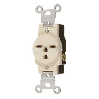 15 AMP Round Ivory Electrical Receptacle Plastic-Aluminum American ...