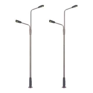 2pcs Model Railway Train Lamp Post White 1/100 Scale 10cm 3.94inch 3V ...