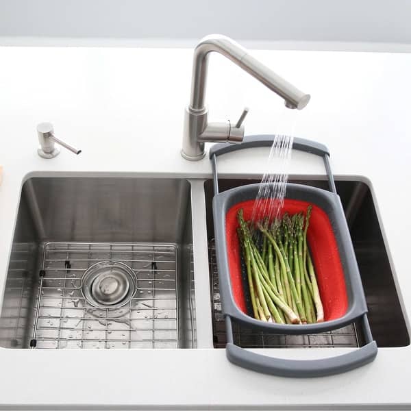 STYLISH Collapsible Colander Over The Sink with Extendable Handles - 15 ...