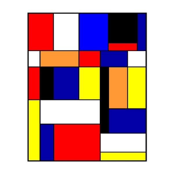 Mondrian 1 Digital Abstract Geometric Pattern Art Print/Poster - Bed ...