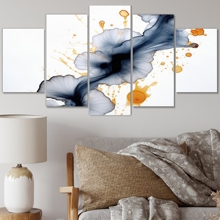 Designart "Suites Of Distant Moods Abstract Gilded Ink III" Abstract ...