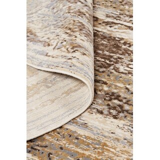 8' X 10' Tan Ivory And Brown Abstract Area Rug - 3'6" - Bed Bath ...