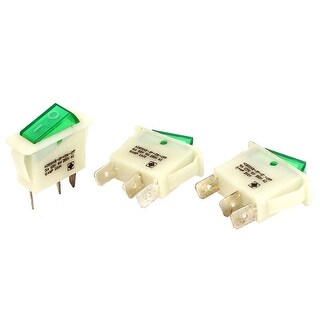 3 Pcs 3-Pin SPDT ON/OFF 2 Position Snap in Rocker Switch AC 250V/125V ...