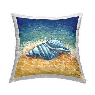Stupell Modern Seashells on Shore Printed Outdoor Throw Pillow Design ...