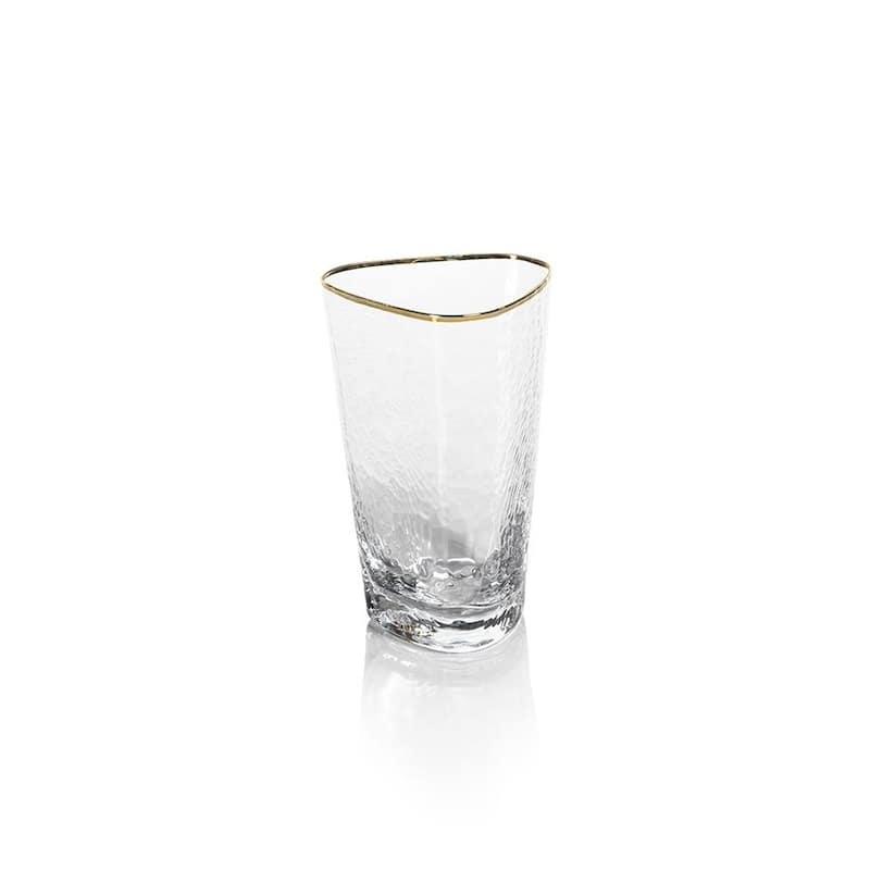 Kampari Triangular Wine Glasses with Gold Rim, Set of 4 - Overstock ...