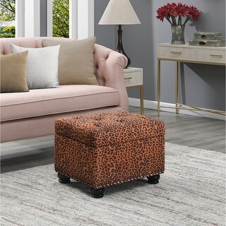 Large Upholstered Storage Ottoman with Hidden Storage, Padded Seat and ...