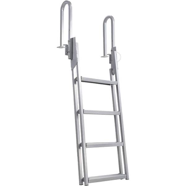 Pontoon Boat Flip Up Dock Ladder 350lbs 4-Steps - N/A - Bed Bath ...