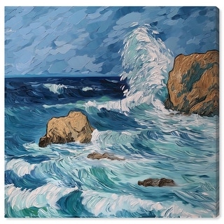 Stormstone Clash Canvas Classic Coastal Art by Art Remedy - Bed Bath ...