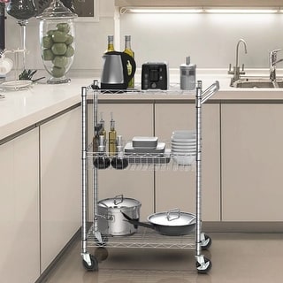 3-Tier Utility Cart Heavy Duty Wire Rolling Cart - Bed Bath & Beyond ...