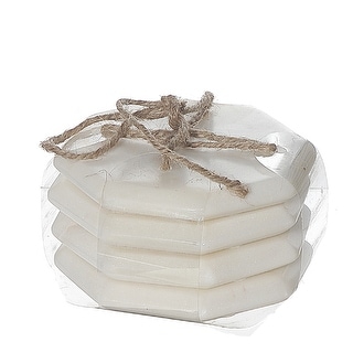 4PC Octagon White Marble Coaster 4X4 - Bed Bath & Beyond - 40138785