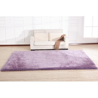 "Chubby Shaggy" Hand Tufted Area Rug - Lavender purple - 6' X 8' - Bed ...