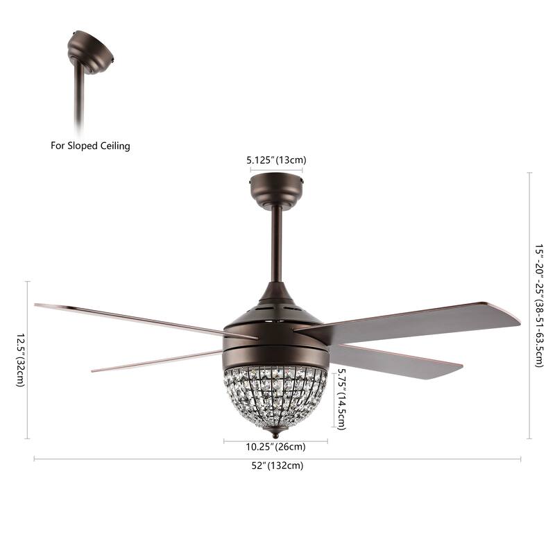 SAFAVIEH Lighting Crista 3 Light 48" Ceiling Fan - Bed Bath & Beyond ...