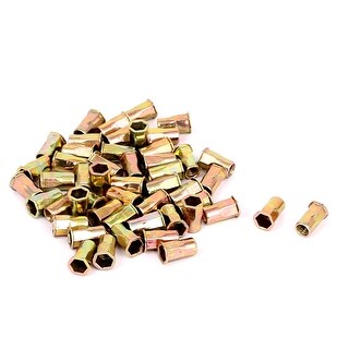 50pcs M4x11mm Reduced Hex Head Threaded Blind Rivet Nuts Rivnut Insert ...