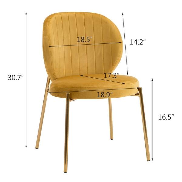 Velvet Dining Chairs Small Cute Accent Chairs with Golden Metal Legs ...