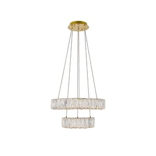 Madelyn Integrated LED chip light gold Pendant Clear Royal Cut Crystal ...