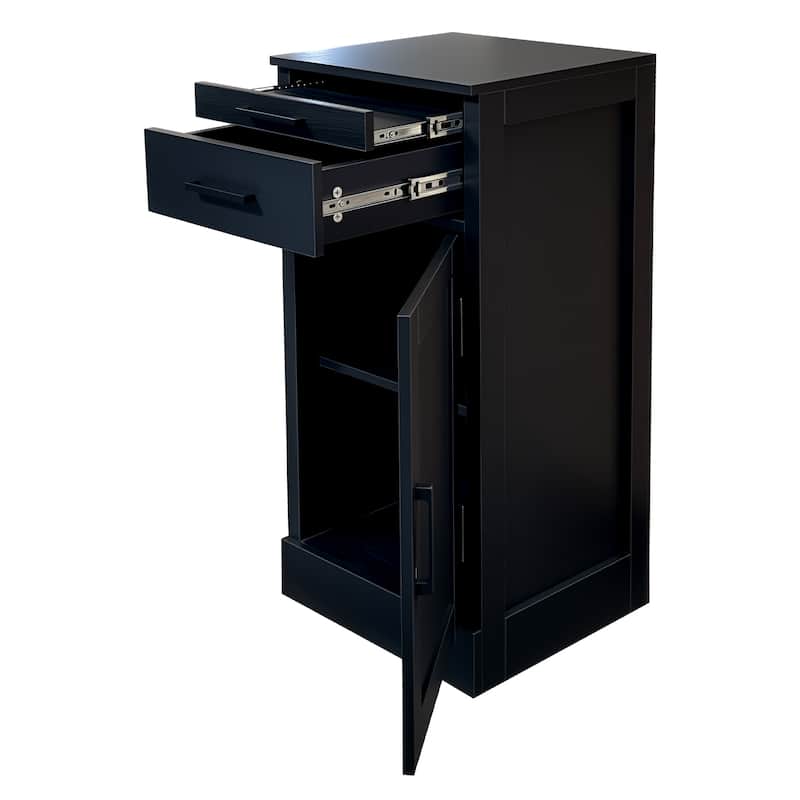 Black Buffet Cabinet Sideboard with Drawers, Side Cabinet Bar Cabinet ...