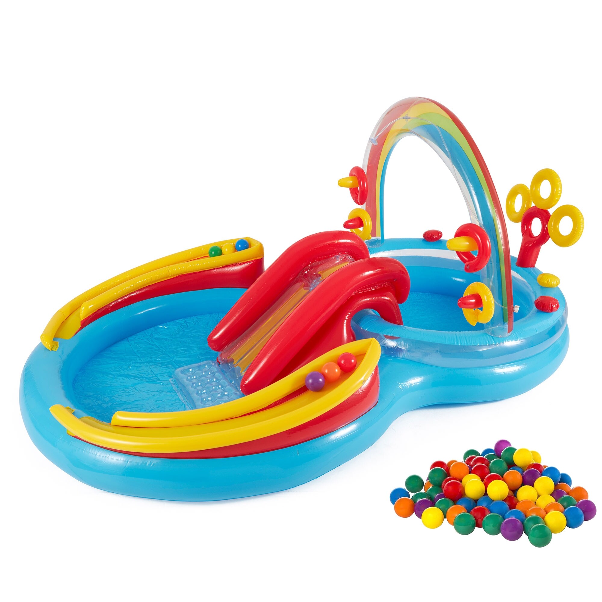 Intex Rainbow Ring Inflatable Play Center Pool w Multi Color Fun Ballz 100 Pack 100 pack Bed Bath Beyond 41283136