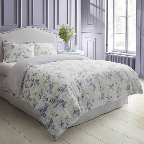 Laura Ashley Wisteria Velvet Lavender Duvet Cover Set - Bed Bath & Beyond - 36916298