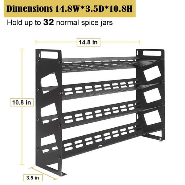 Ardier 4 Tier Spice Rack Organizer with 32 Square Spice Jars and 160 ...