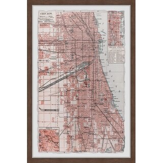 'Map of Chicago II' Framed Painting Print - Bed Bath & Beyond - 33983538