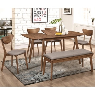 Peony Retro Modern Style Natural Walnut Dining Set - Bed Bath & Beyond ...