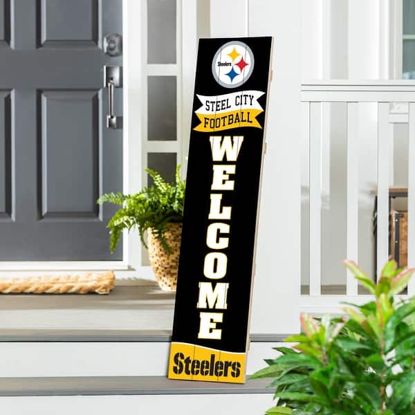 47" Porch Leaner Welcome Wall Sign, Pittsburgh Steelers - Bed Bath ...