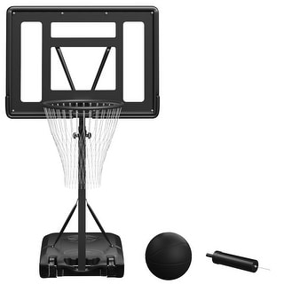 Pool Basketball Hoop Set with Composite Leather Basketball, Air Pump ...