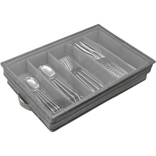 Flatware Cutlery Storage Chest with Clear Lid, Great Fabric Container ...