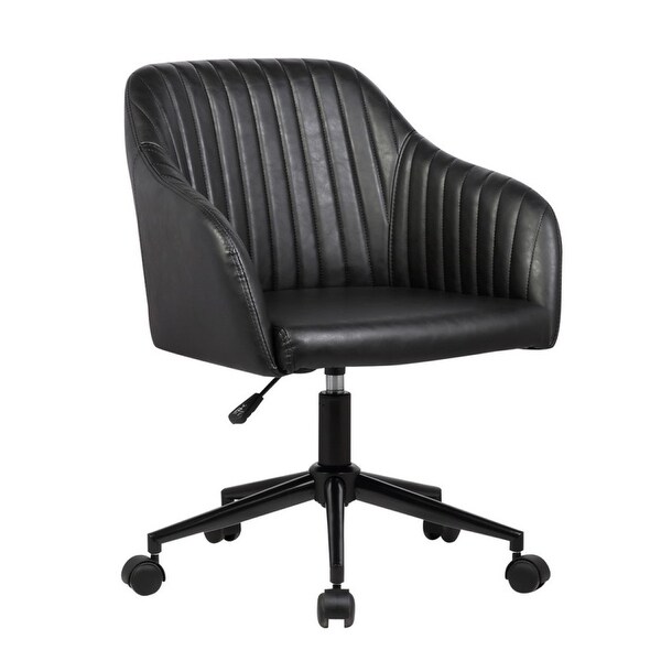 Porthos Home Madison Office Desk Chair Tufted PU Leather Upholstery