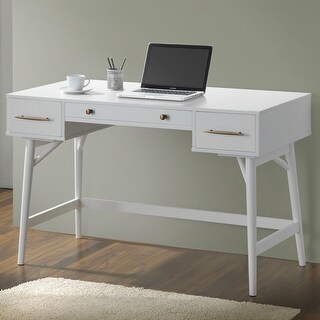 Mid-Century Modern Design Home Office Computer Desk with Drawers - Bed ...