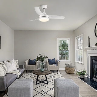 With Lights Remote Control, White Ceiling Fan with Lights, and LED ...