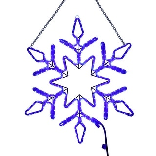 Christmas 2 ft. Blue Rope Snowflake with Twinkle Lights - Bed Bath ...
