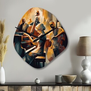 Female Jazz Performer And Band II - Music Jazz Large Wall Clocks ...
