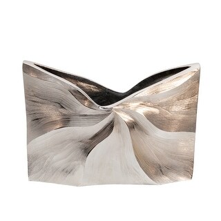 9" Decorative Wave Vase, Silver - Bed Bath & Beyond - 32766061