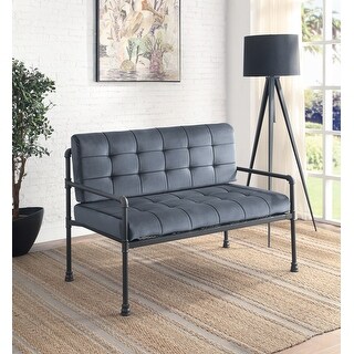 51" Velvet Sandy Finish Loveseat, Industrial 2-Seater Sofa Couch ...