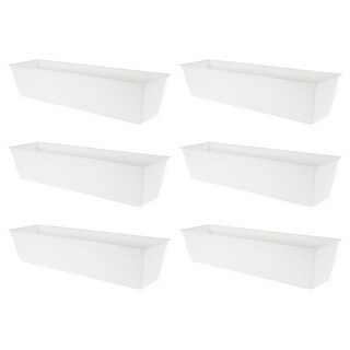 The HC Companies 30 Inch Window Flower Box with Removable Saucer, White ...