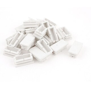 Plastic Rectangle Shape End Cap Cover Pipe Tube Insert White 20mm x ...