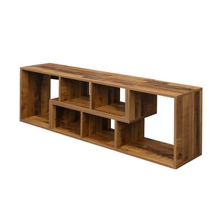 Double L-Shaped Low Floor TV Stand with Open Cubes Compartments - Bed ...