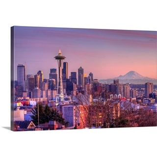 "Sunset behind Seattle skyline from Kerry Park." Canvas Wall Art - Bed ...