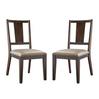 Set of 2 Upholstered Dining Chairs with Faceted Panel Back - Bed Bath ...