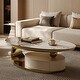 51" Modern Pandora Oval Coffee Table with Glossy Sintered stone top ...