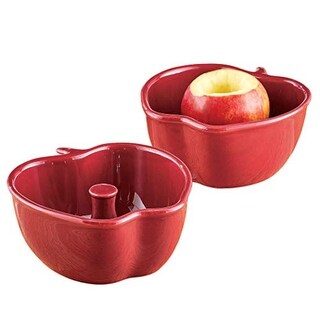 SkyMall Stoneware Apple Baker, Oven Safe Dessert Baker, Set of 2 - 6 ...