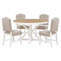 Dining Table Set with 4 Chairs & Butterfly Leaf Kitchen Table Set - Bed ...