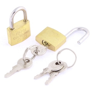 2 Pcs Mini Tiny Drawer Cabinet Showcase Safety Padlock Locks Brass Tone ...