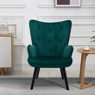 Upholstered Seat High Back Barrel Chair Modern Velvet Fabric Leisure ...