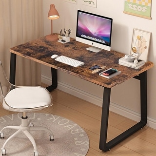 Modern Simple Computer Desk, Home Office Desk, 47.2" Small Writing ...