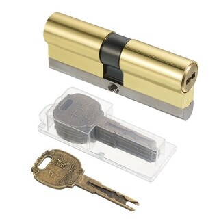 40/40 (80mm Overall) European Double Lock Cylinder with Keys - Silver ...