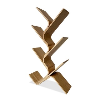 Modern Contemporary Shelf With Diagonal Open Space, Natural - Bed Bath ...