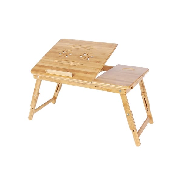 SONGMICS Bamboo Laptop Desk Serving Bed Tray Tilting Top - On Sale ...
