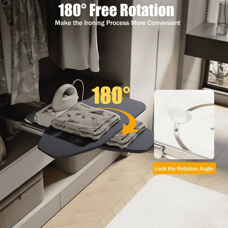 Built-in Cabinet Retractable Ironing Board with Heat-Resistant Cover ...